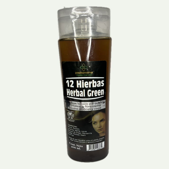 Shampoo 12 Hierbas Herbal Green 400 ml – Bienestar y Natural